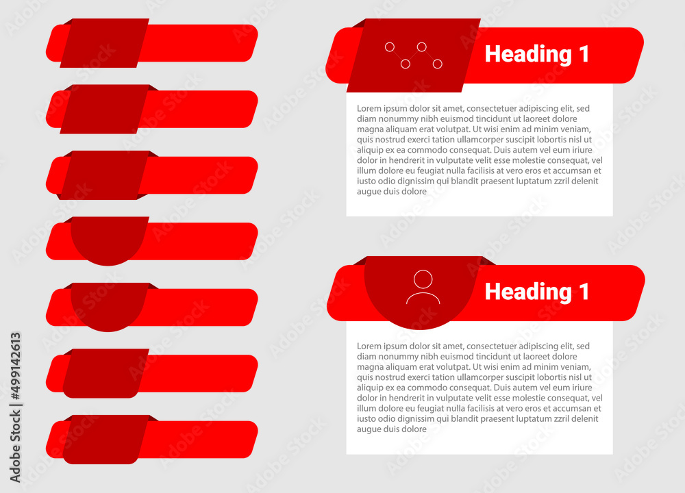 Modern Info-graphic Ribbon Template for Business with steps, icons for ...