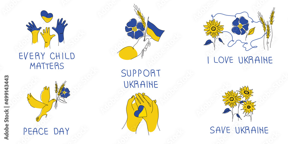 Vector set, collection of Ukrainian tradition elements in Ukrainian ...