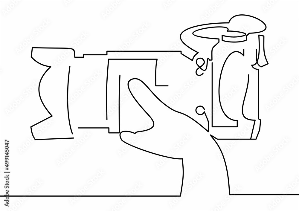 Vector logo of hands holding camera, hand drawn in black Stock Vector ...