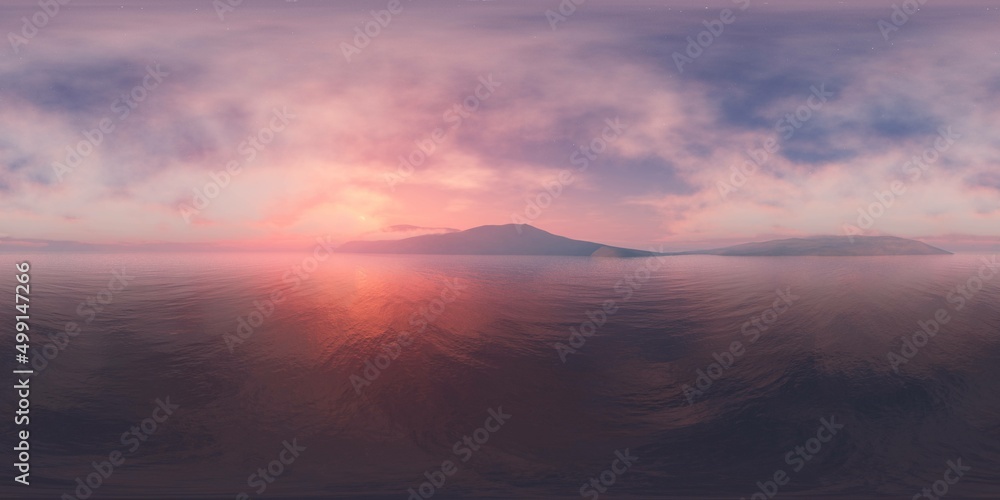 sea panorama, HDRI, environment map , Round panorama, spherical ...