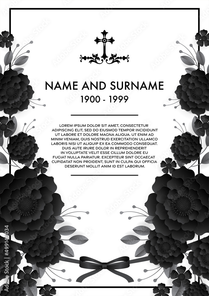 Memorial & Funeral Card Stock Vector | Adobe Stock