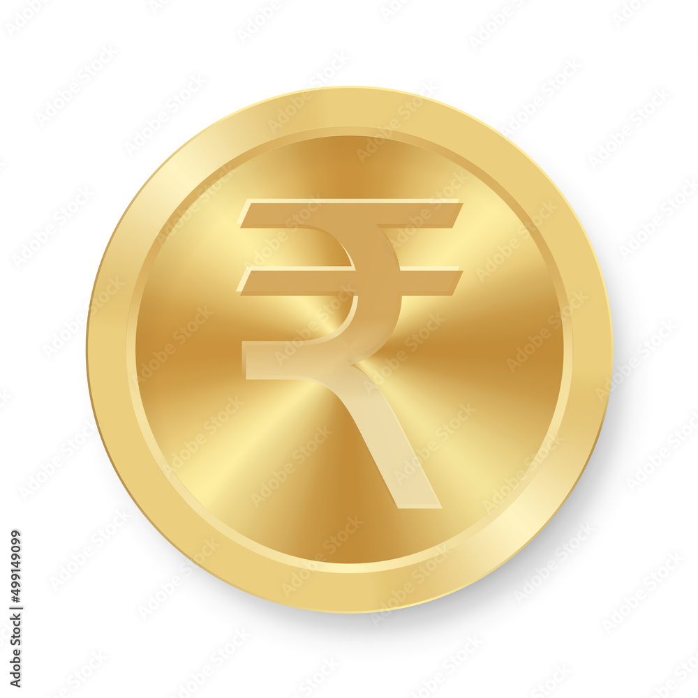 Gold coin of Indian rupee Concept of internet currency Stock Vector ...