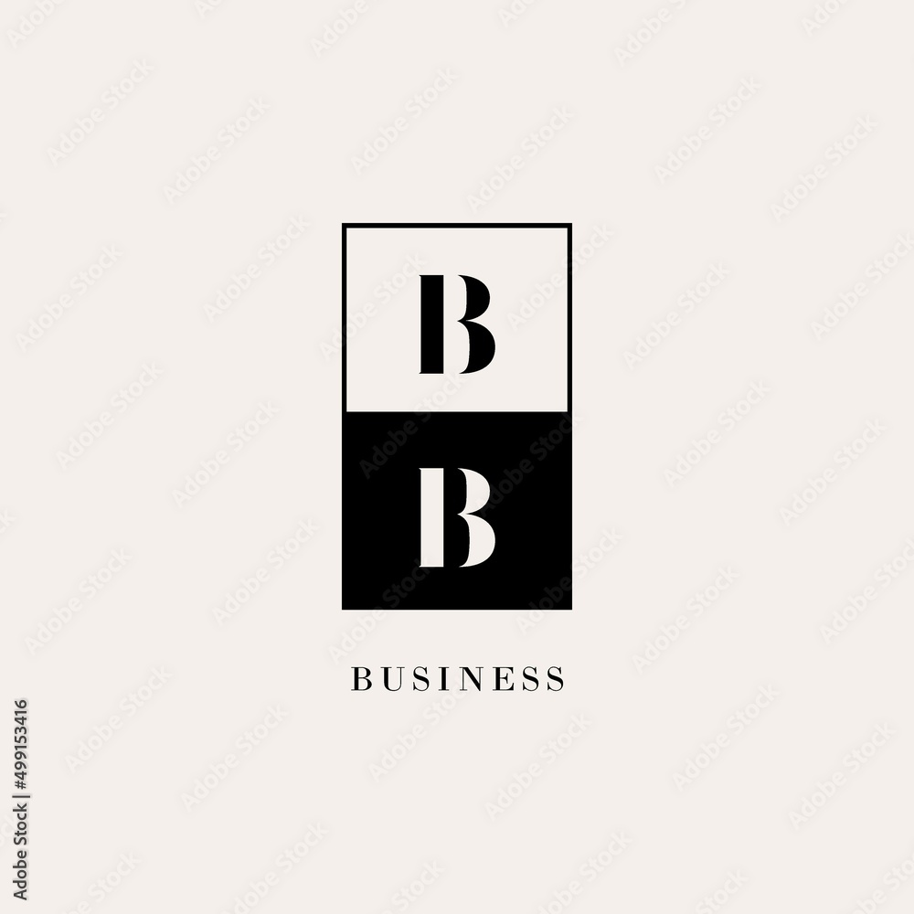 Initials BB square line negative space logo design ideas Stock Vector ...
