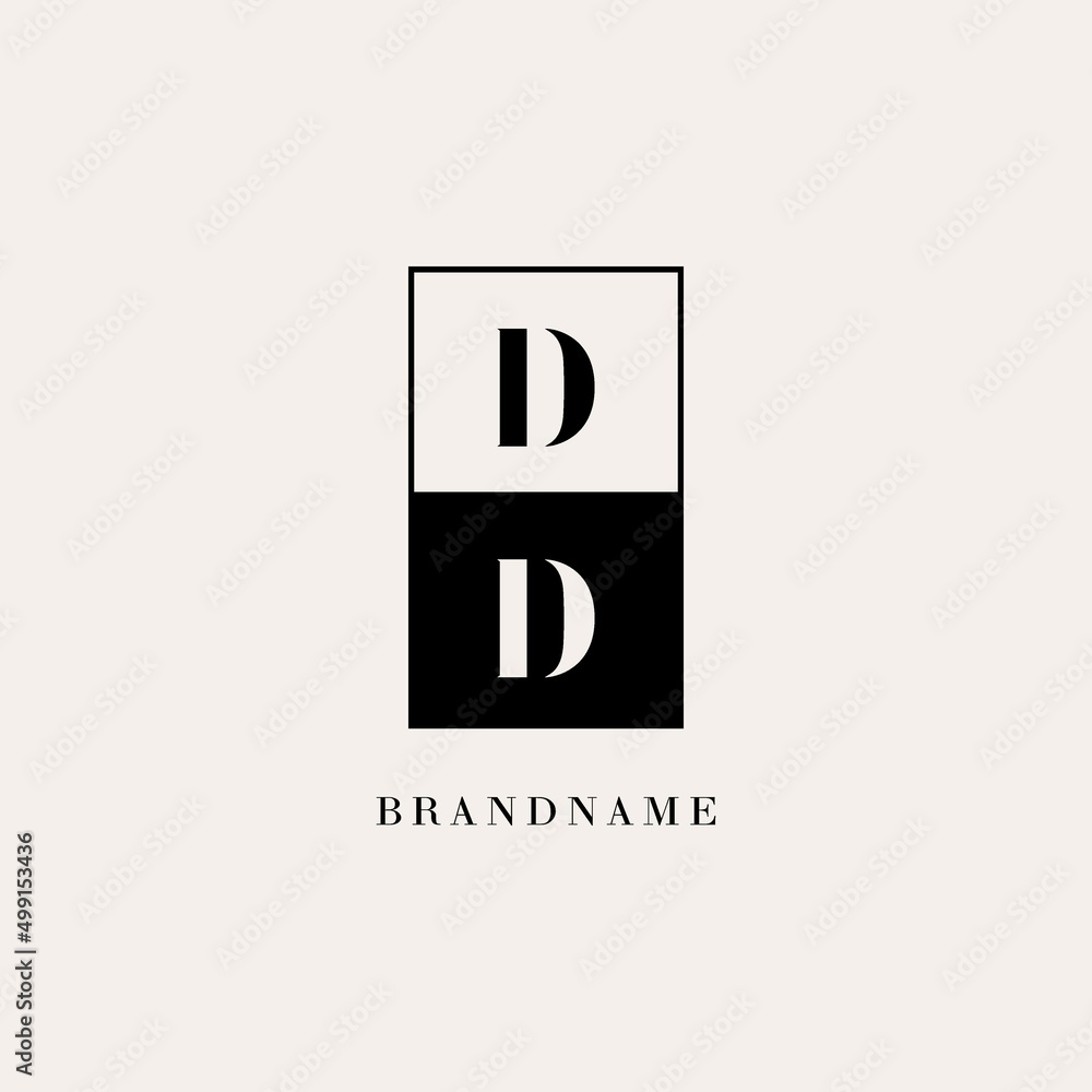 Initials DD square line negative space logo design ideas Stock Vector ...