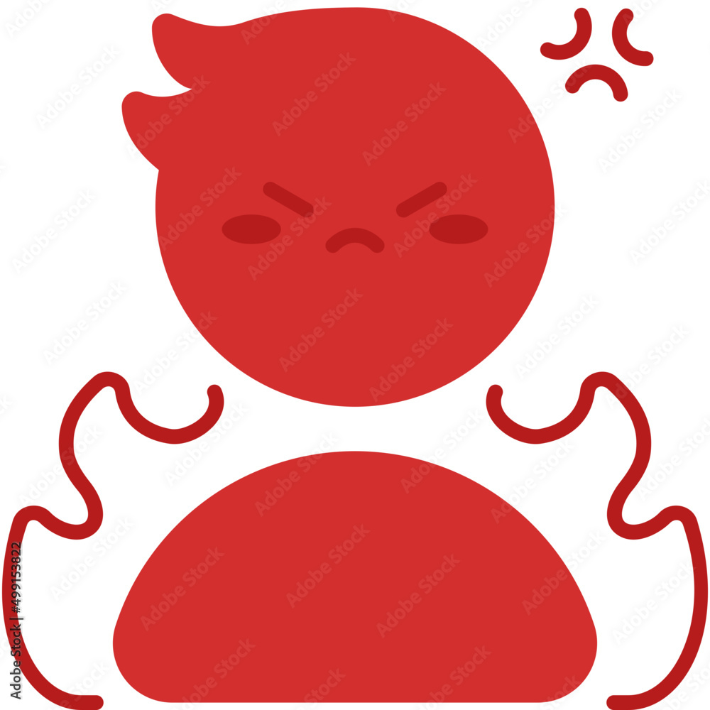 angry flat icon Stock Vector | Adobe Stock