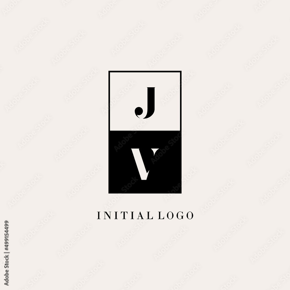 Initials JV square line negative space logo design ideas Stock Vector ...