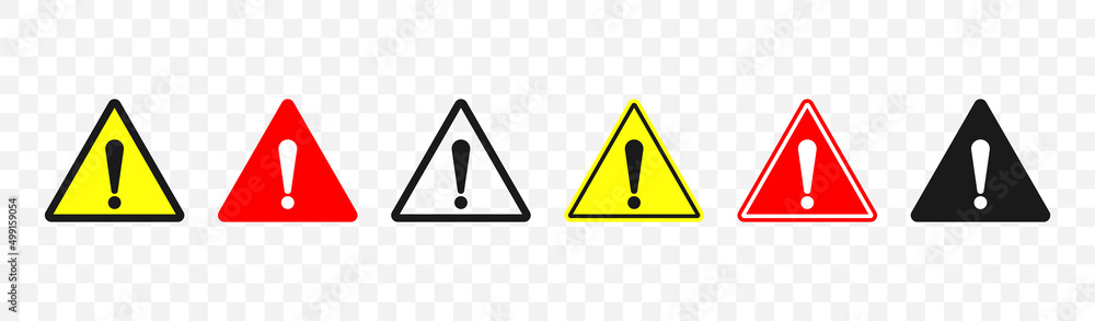 Triangular caution warning symbols danger icon set attention caution ...