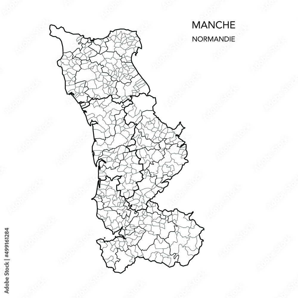 Map of the Geopolitical Subdivisions of The Département De La Manche ...