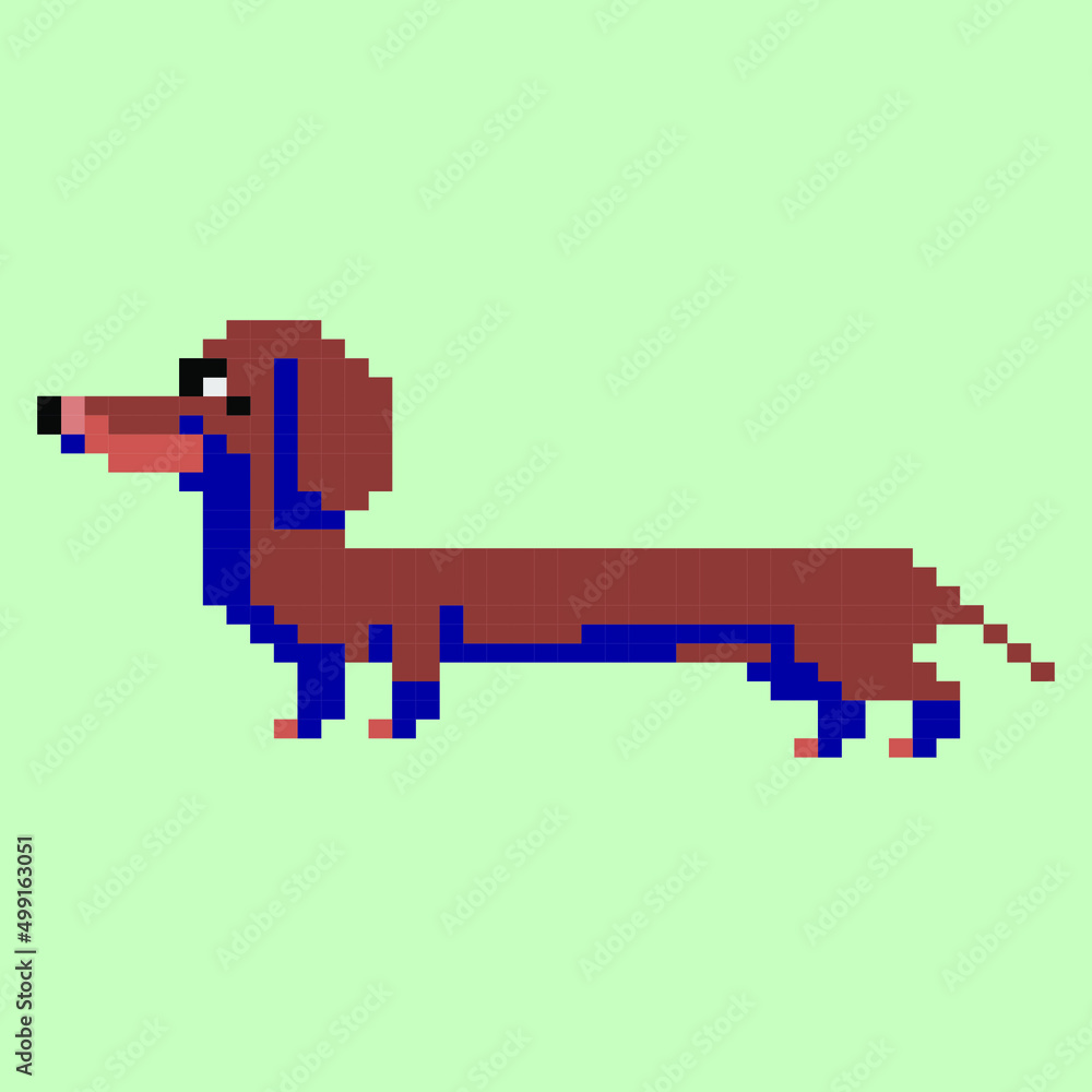 Dog breeds. Pixel art 80s style icons. Stickers and embroidery design ...