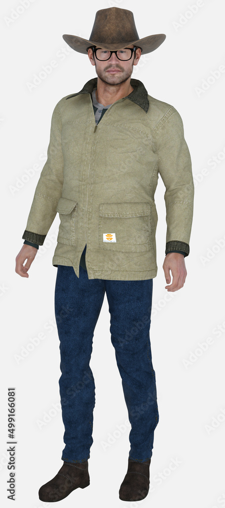 Denny is a hard-working rancher cowboy construction man - 3D ...