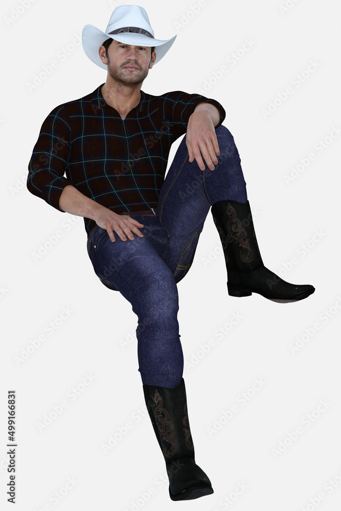 Denny is a hard-working rancher cowboy construction man - 3D ...