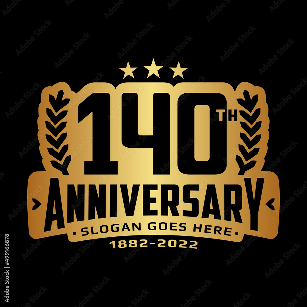 140 years anniversary logo design template. 140th anniversary ...