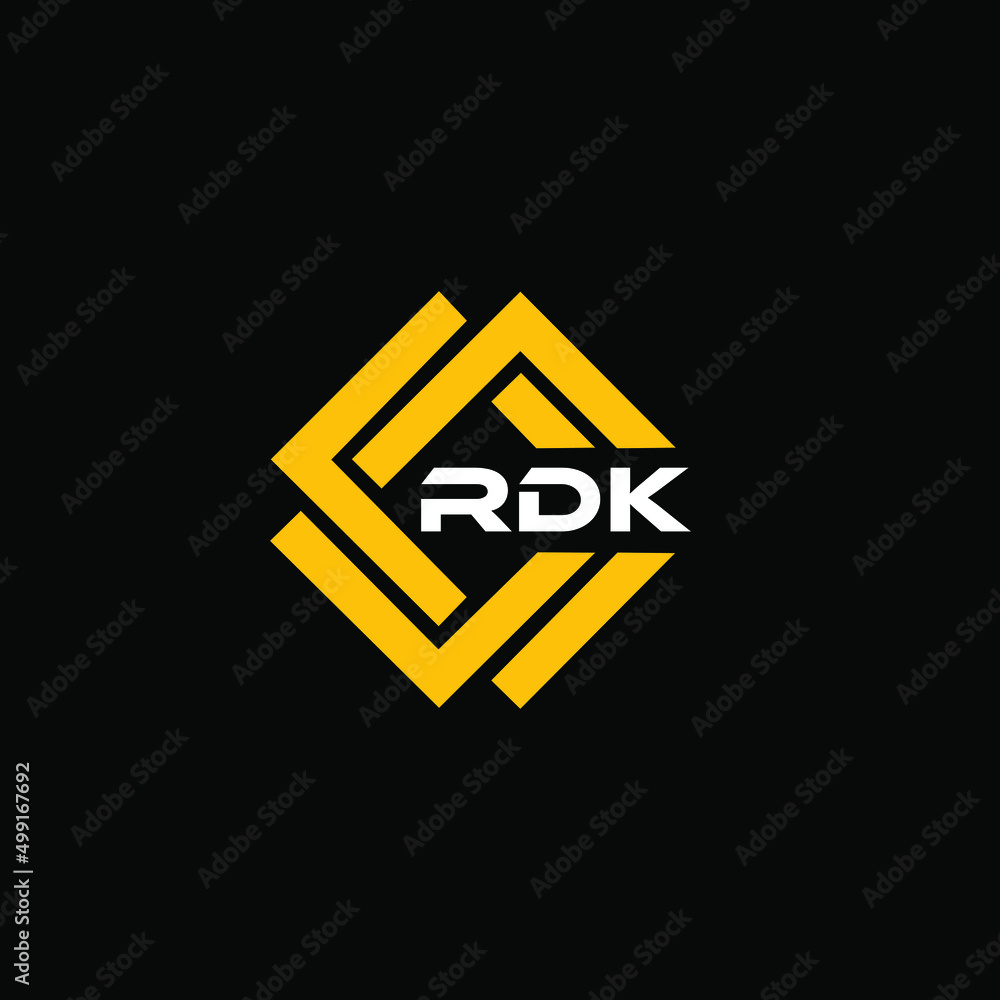 RDK 3 letter design for logo and icon.vector illustration with black ground.RDK monogram logo ...