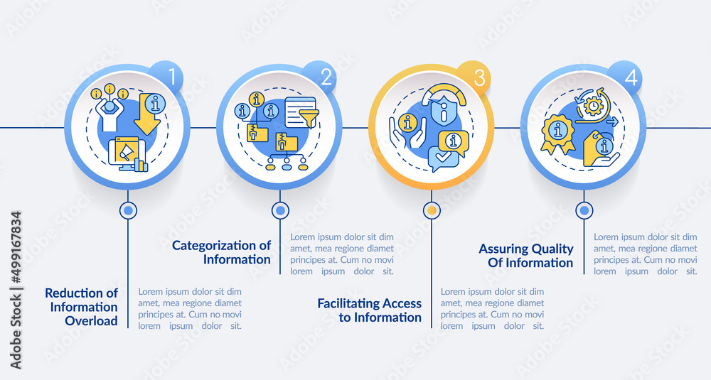 Assignments of information industry circle infographic template. Data ...