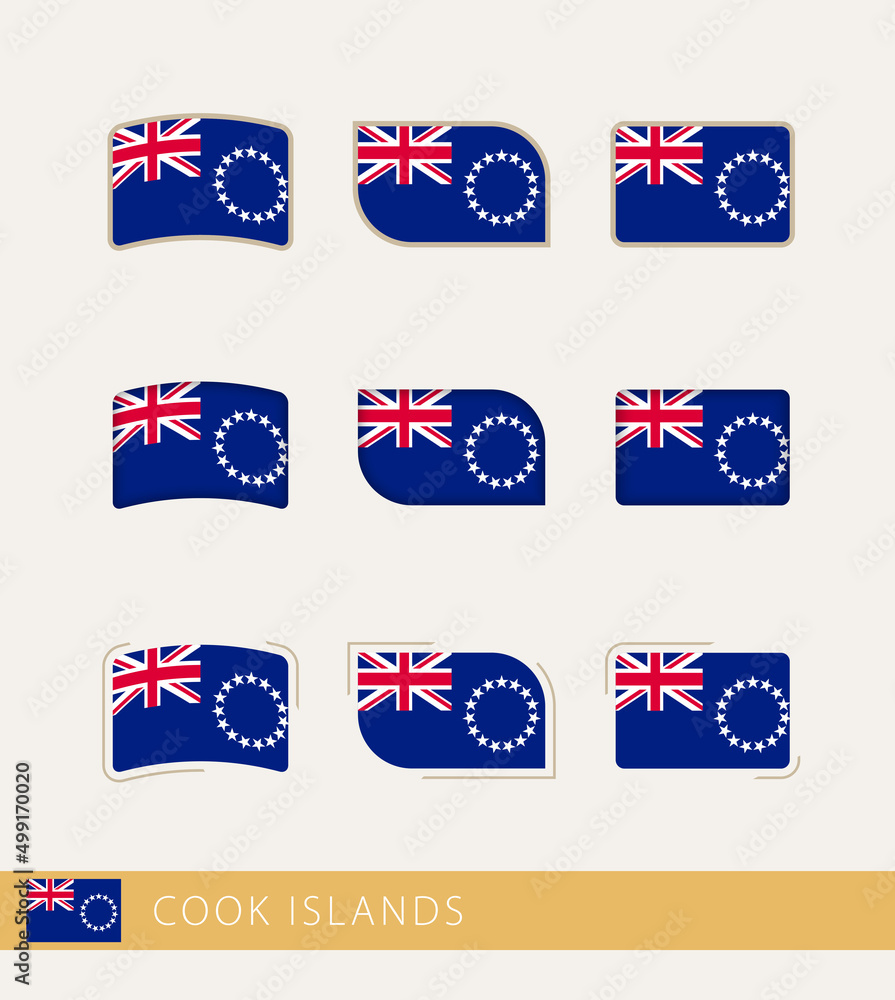 Vector flags of Cook Islands, collection of Cook Islands flags. Stock ...