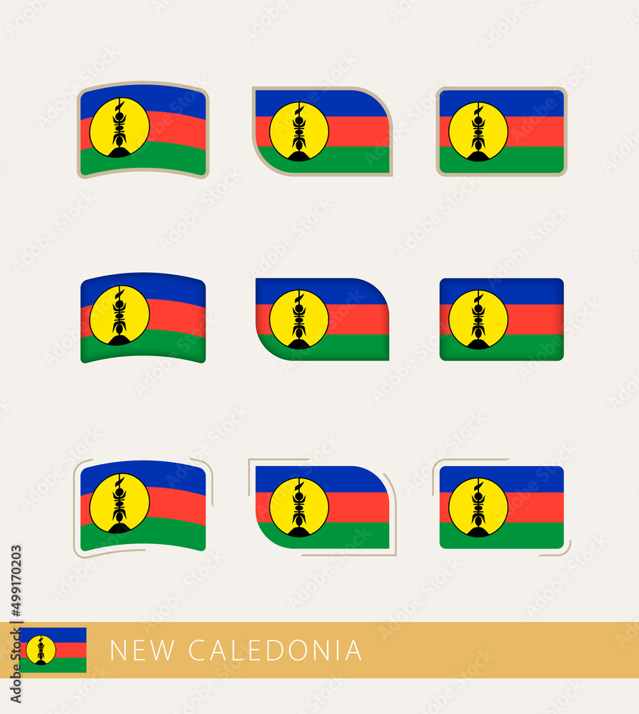 Vector flags of New Caledonia, collection of New Caledonia flags. Stock ...