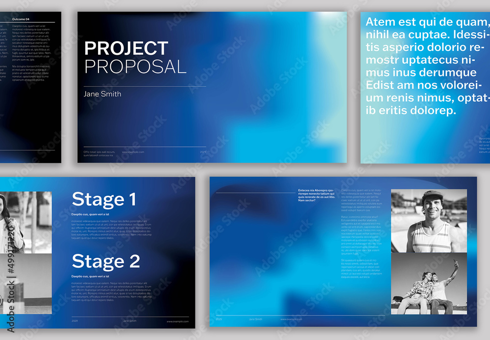 Blue Gradient Pitch Deck Layout Stock Template | Adobe Stock Blue Gradient Pitch Deck Layout Stock Template | Adobe Stock