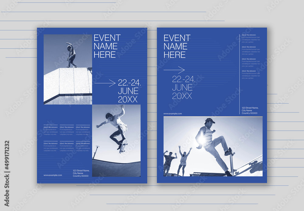 Blue Minimal Poster Layout Stock Template | Adobe Stock