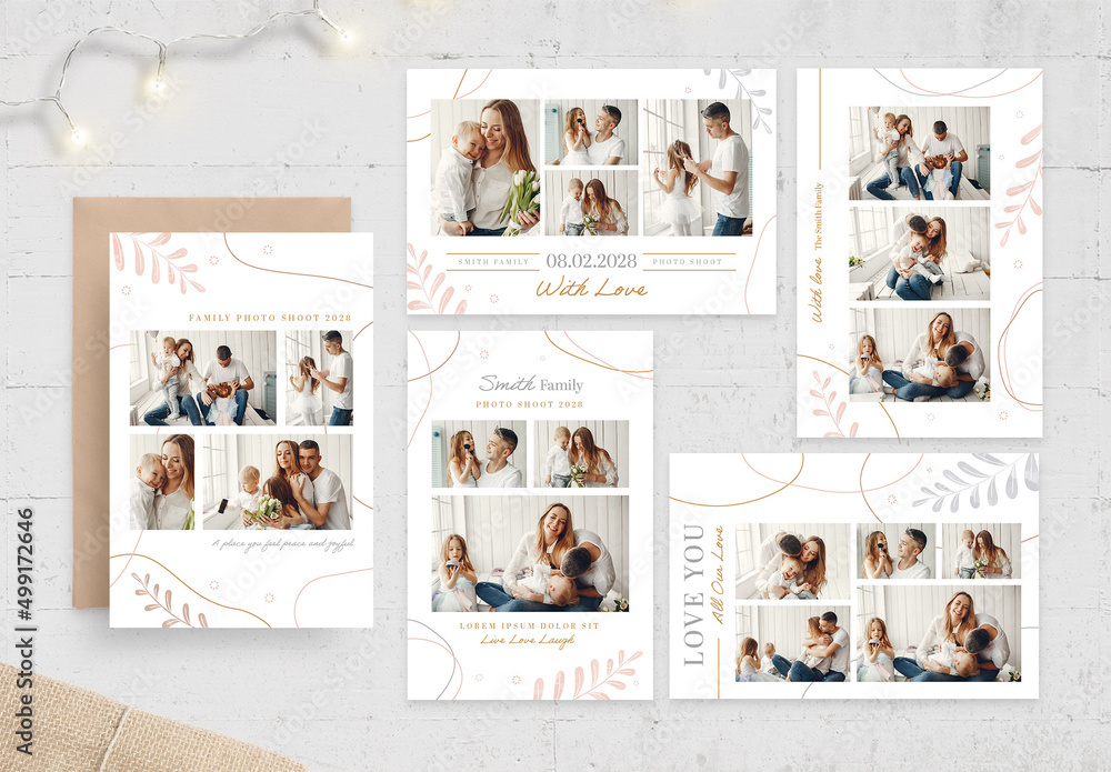 Photo Collage Postcard Flyer Stock Template | Adobe Stock