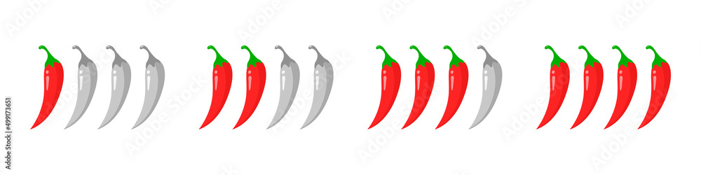 Spiciness level. Chilli. Spicy. Vector illustration Stock Vector ...