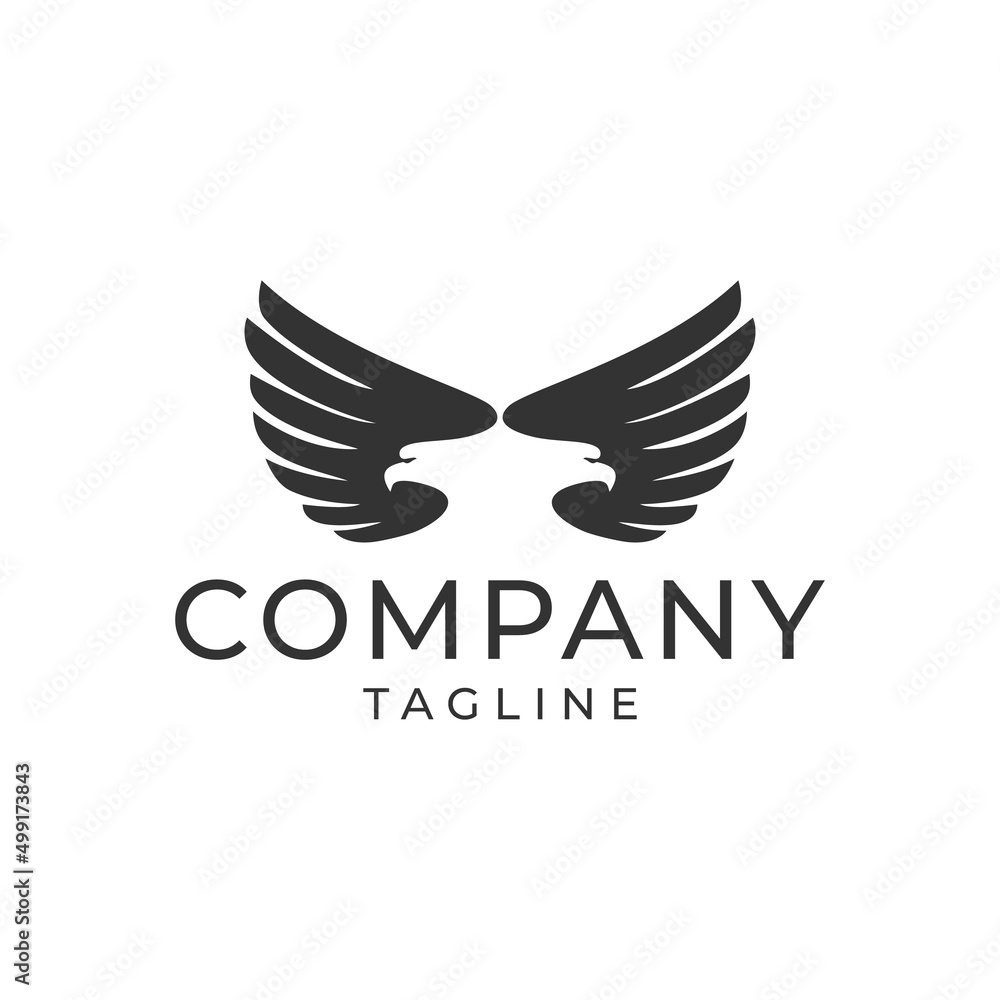fly wings Logo - Eagle logo vector illustration Stock Vector | Adobe Stock