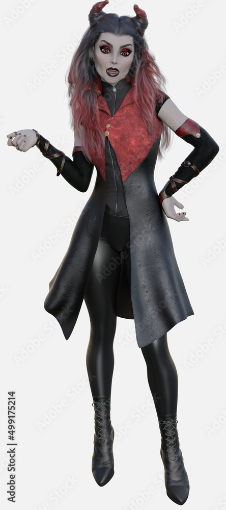 Full body image of Lena, vampire, queen of the undead - a 3D ...