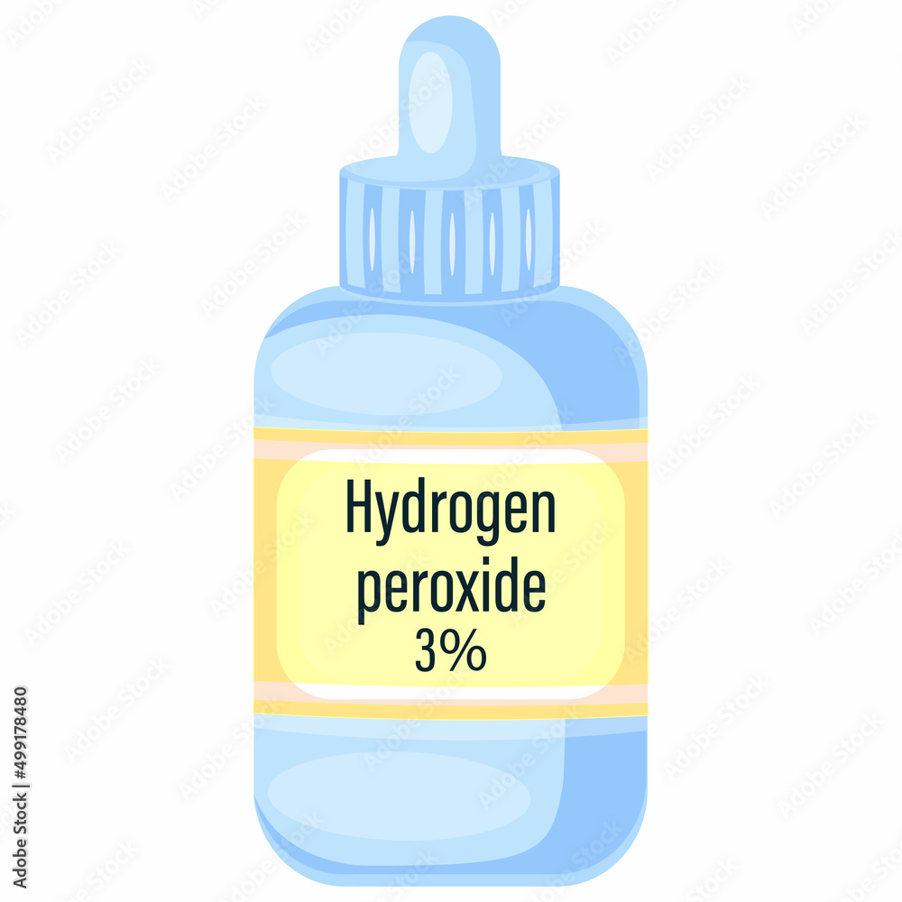 Hydrogen peroxide 3 percent in a plastic bottle cartoon vector ...