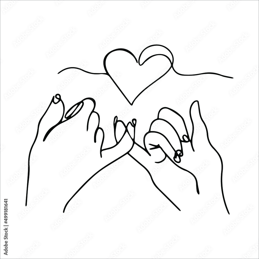 Vector illustration of hands. Hand gesture signifying peace and love ...