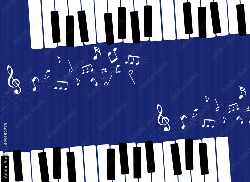 Music background with piano and musical notes Premium Vector Stock ...