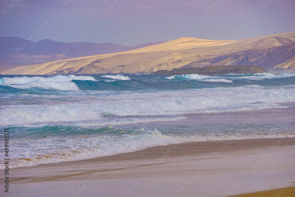 Cofete beach, Fuerteventura, Canarian Islands - wild nature landscape ...