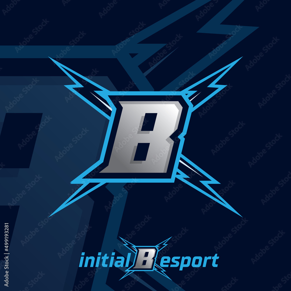 Initial B letter esport logo illustration, esport mascot gamer team ...