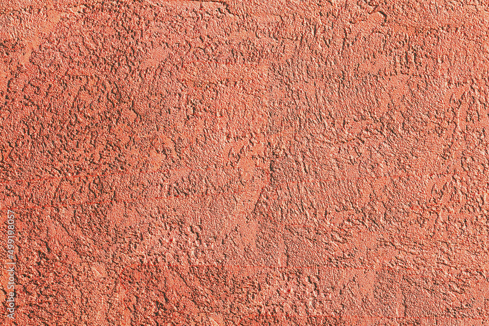 red new stucco construction wall building decor exterior finish texture ...