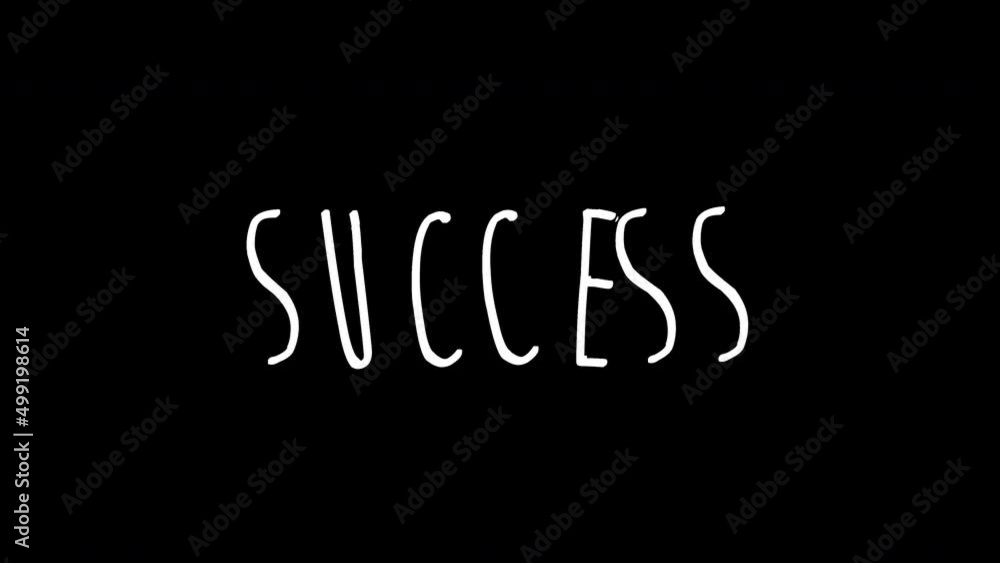 success word - Hand drawn animated wiggle . Two color - black and white ...