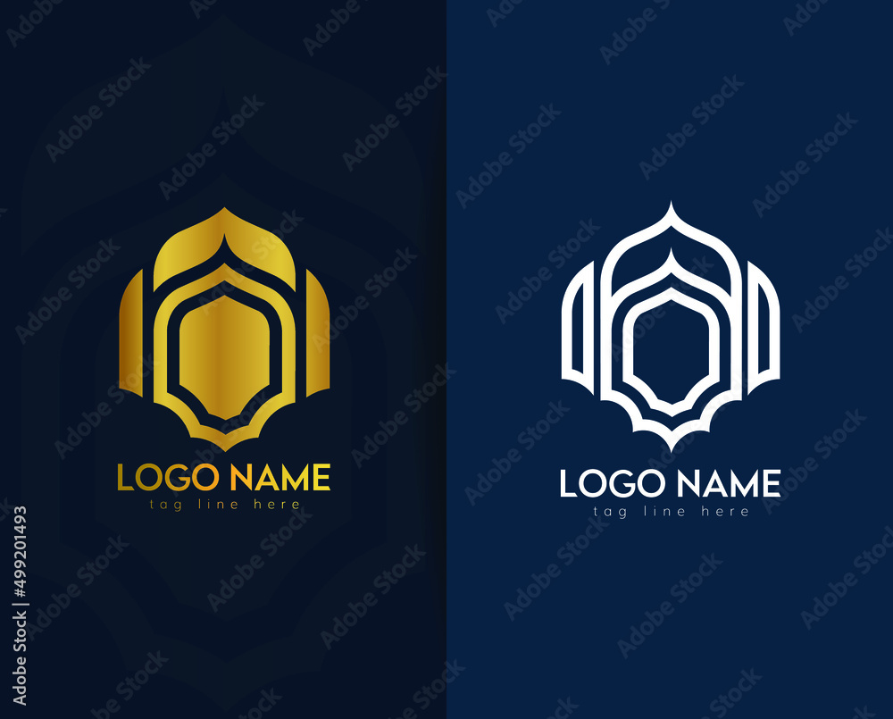 Islamic logo design in two colour with premium vector Stock Vector ...