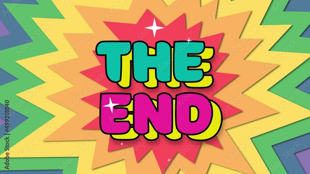 the end animation. pop art Stop Motion background animation.4K motion ...