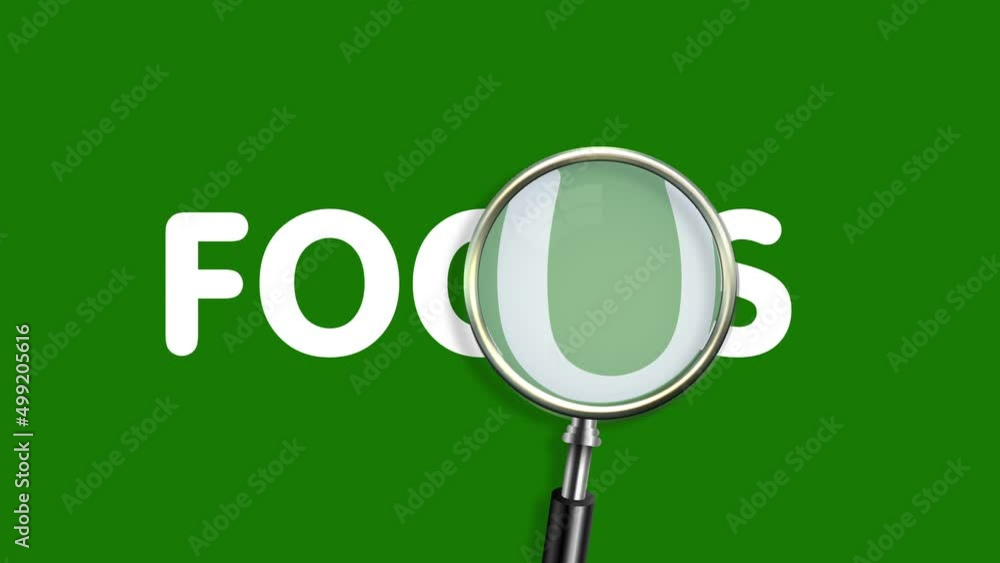 focus concept animation - magnifying glass hovering over the word.4K ...
