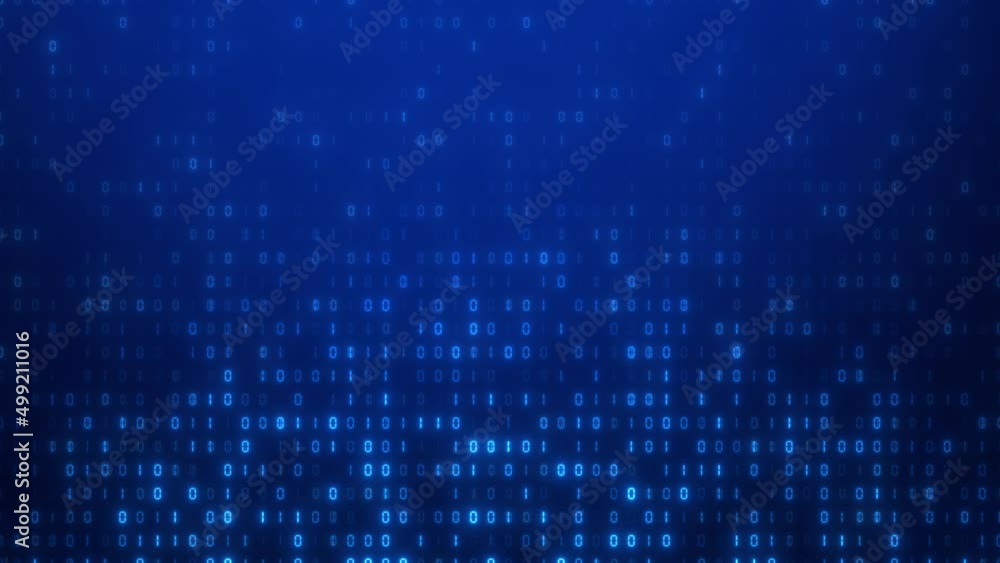Binary data moving web of information across screen Backgrounds. 4K loop, 3D render Cyber blue ...