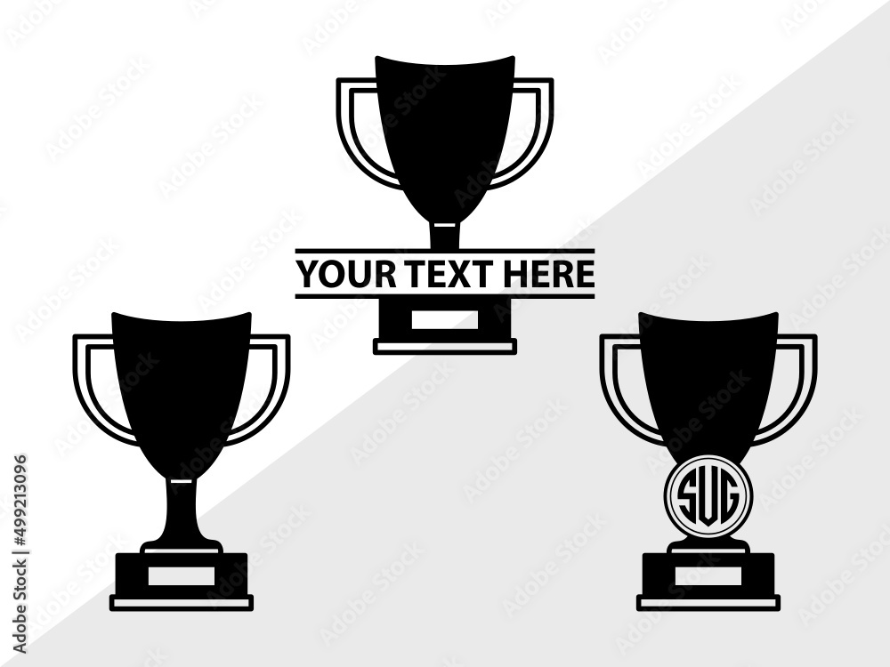 Vecteur Stock Award Trophy Monogram SVG | Trophy Cup Svg | Award Svg ...