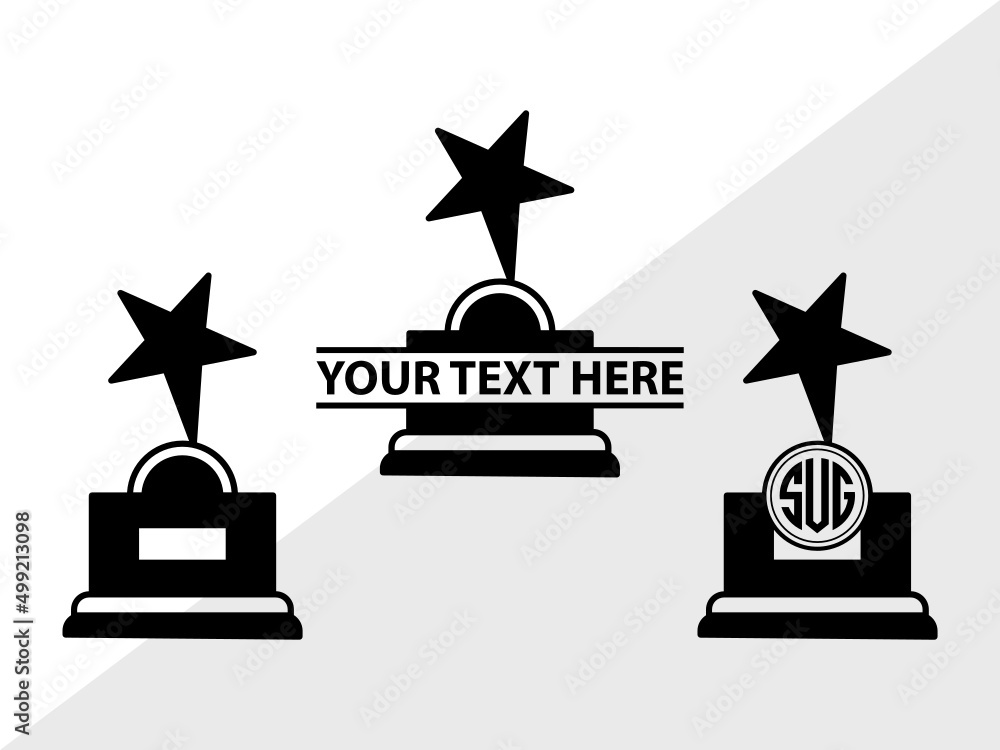 Vetor de Award Trophy Monogram SVG | Trophy Cup Svg | Award Svg ...