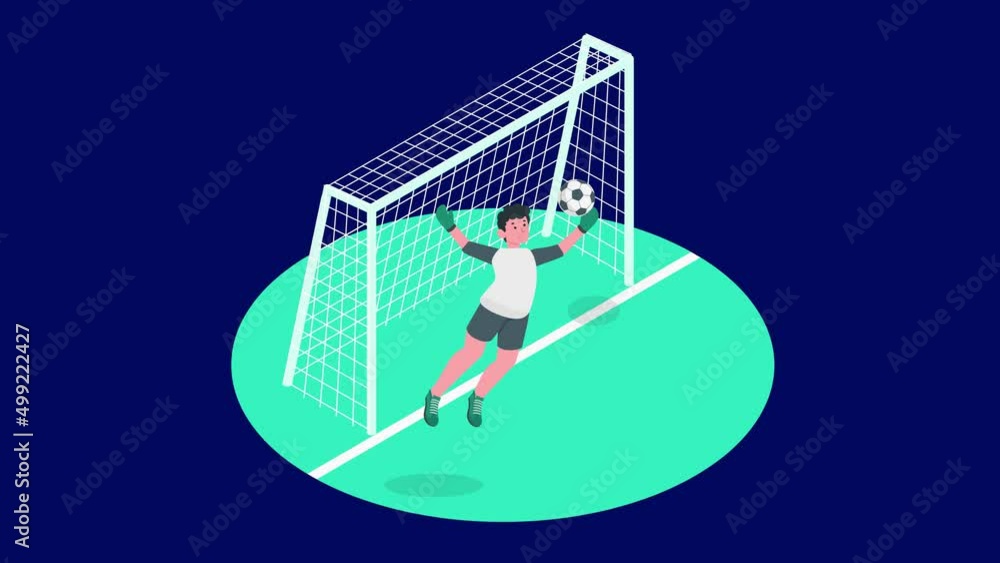 Soccer goalkeeper catches the ball, Goalkeeper catches the ball, at the ...