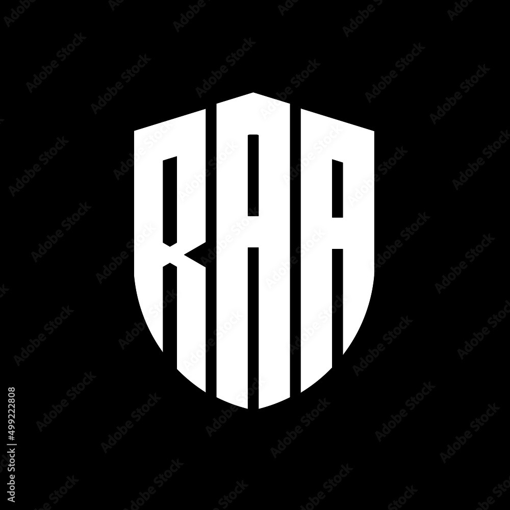RAA letter logo design. RAA modern letter logo with black background ...