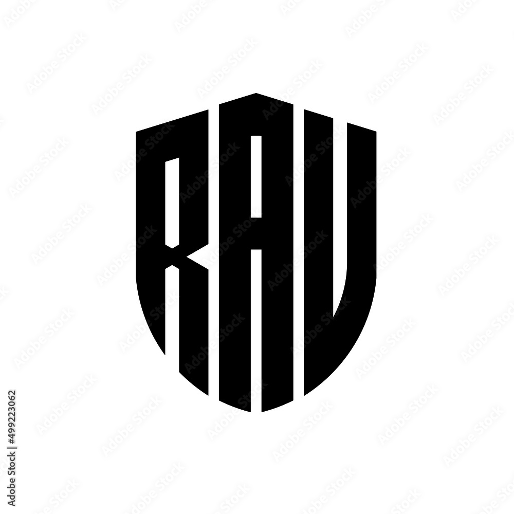 RAV letter logo design. RAV modern letter logo with black background ...
