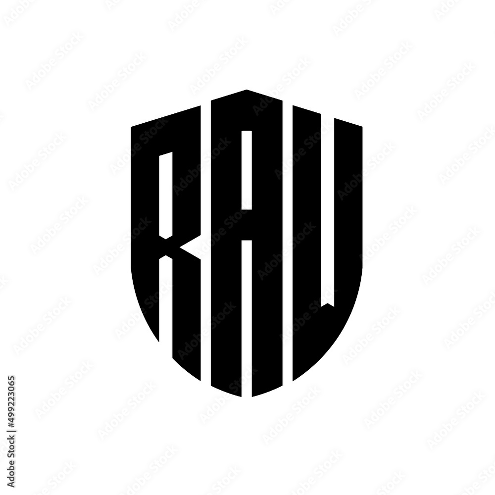 RAW letter logo design. RAW modern letter logo with black background ...