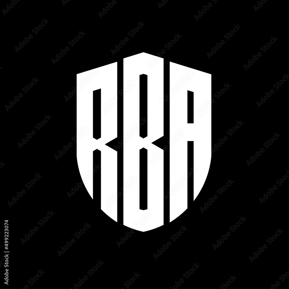 RBA letter logo design. RBA modern letter logo with black background ...