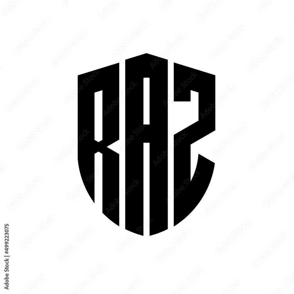 RAZ letter logo design. RAZ modern letter logo with black background. RAZ creative letter logo ...