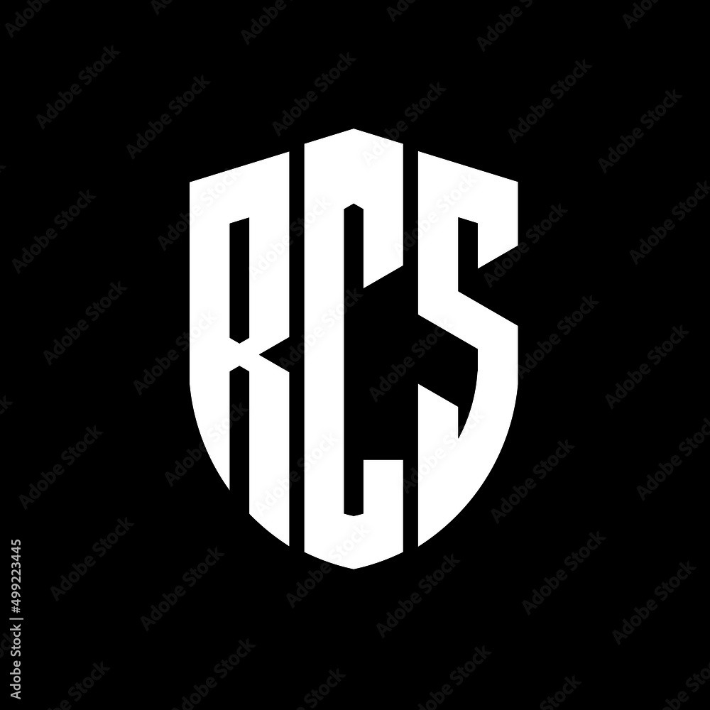 RCS letter logo design. RCS modern letter logo with black background ...