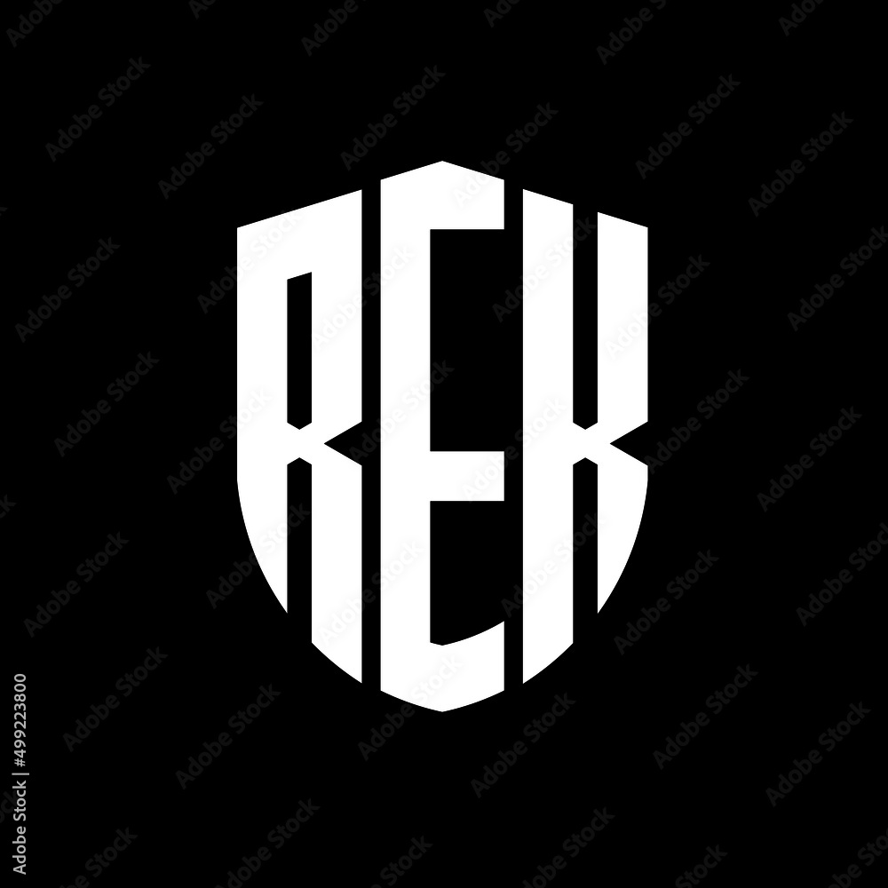 REK letter logo design. REK modern letter logo with black background ...
