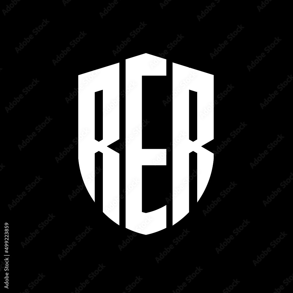 RER letter logo design. RER modern letter logo with black background ...