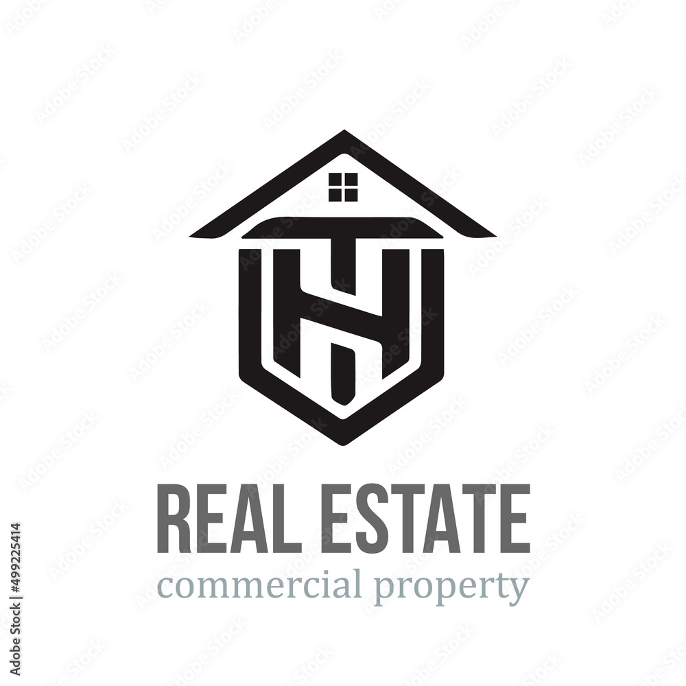 Design a modern real estate letter TH logo Stock Vector | Adobe Stock