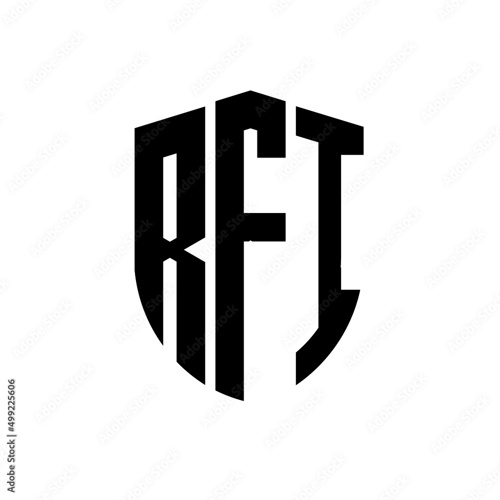 RFI letter logo design. RFI modern letter logo with black background ...